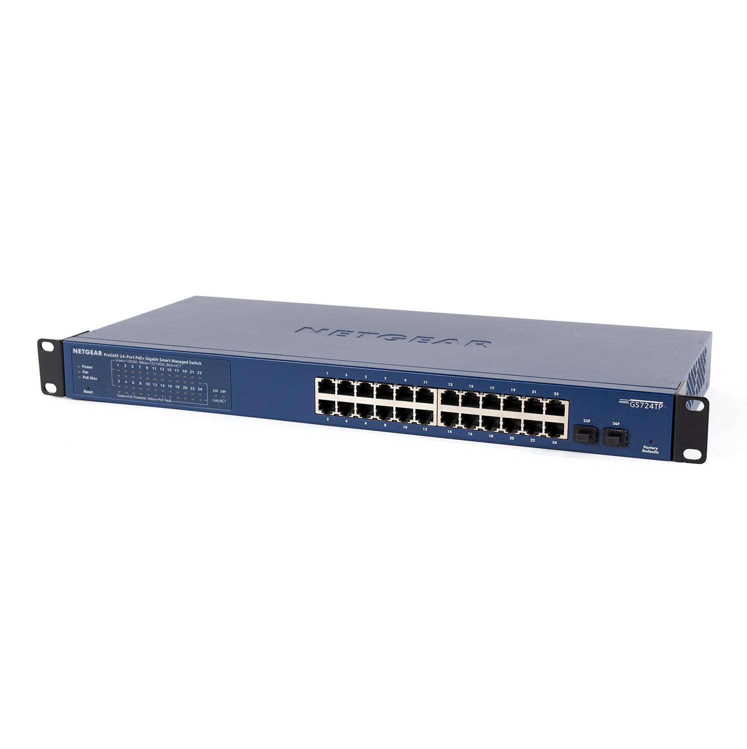 Used Netgear GS724TPP ProSAFE 24-Port Gigabit PoE+ Managed Switch